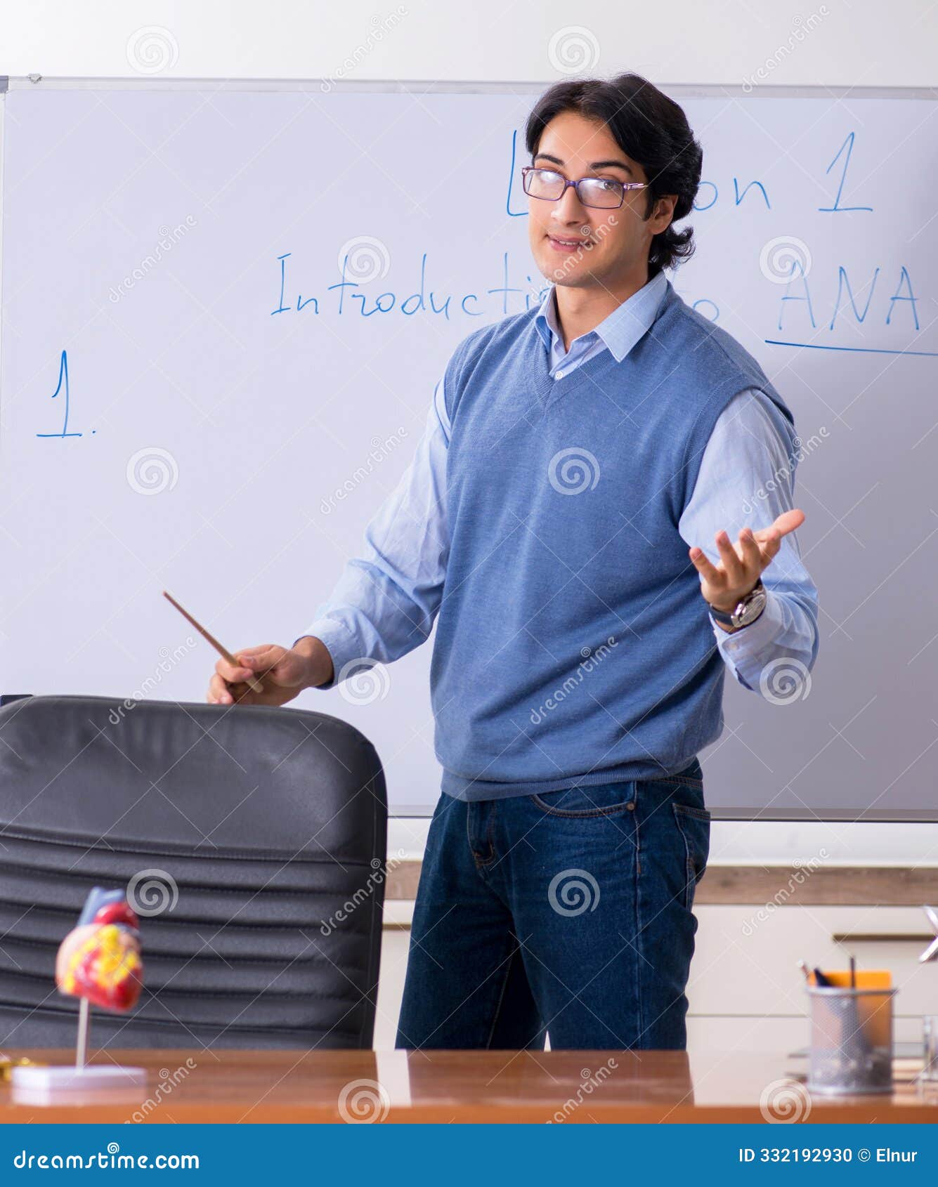 Young Lecturer Teacher Teaching Anatomy Stock Photo - Image of class ...