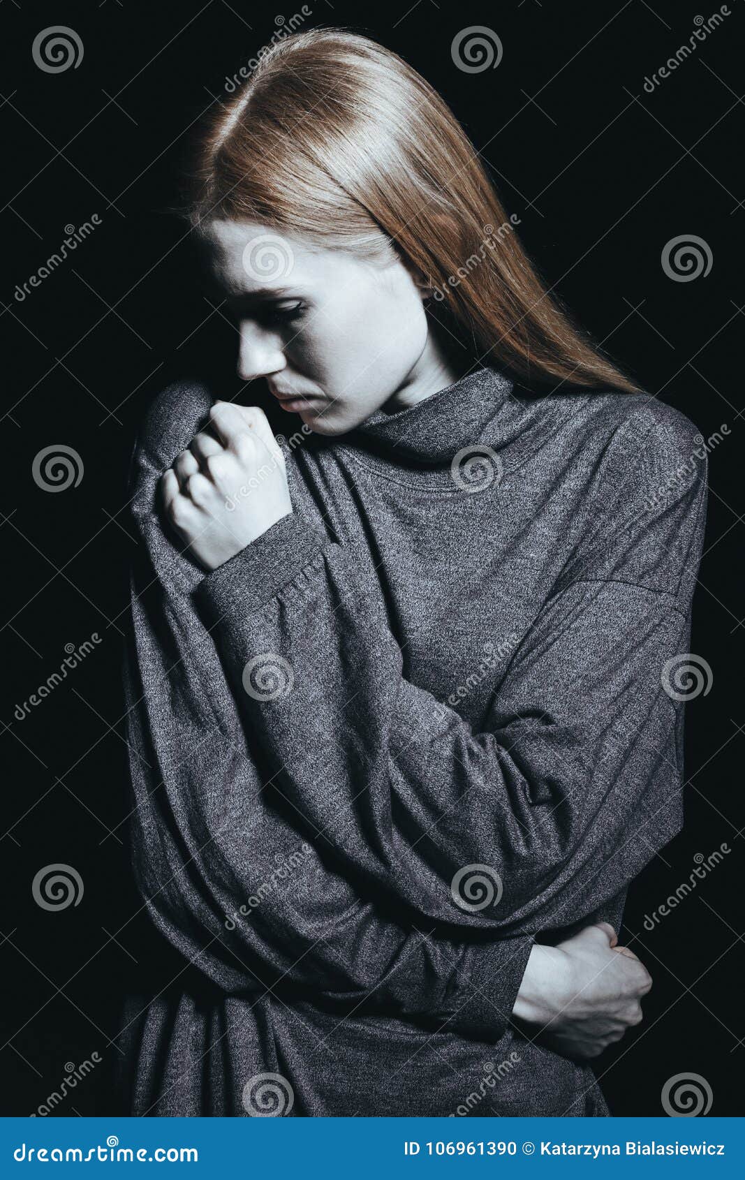 Lady feeling cold stock photo. Image of condition, pale - 106961390