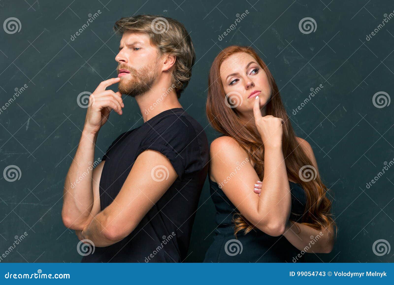 Young Couple Remembering and Thinking about Something Stock Image ...