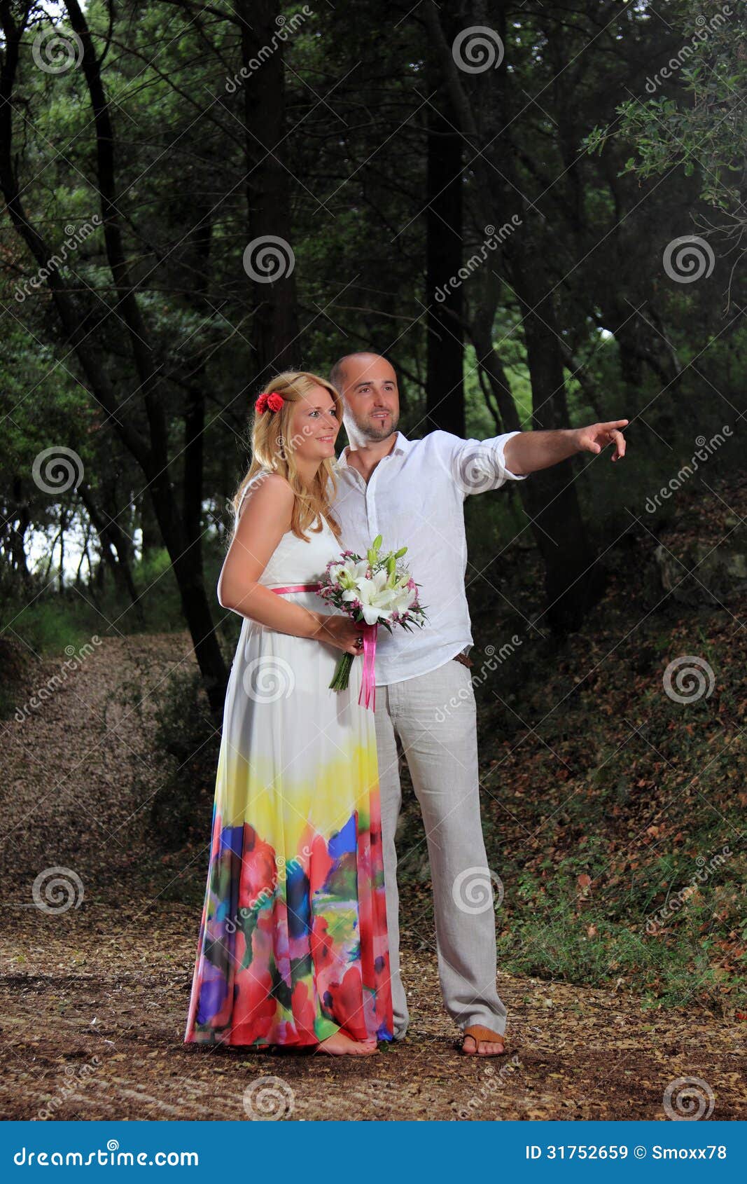 Young loved couple stock image. Image of woman, bouquet - 31752659
