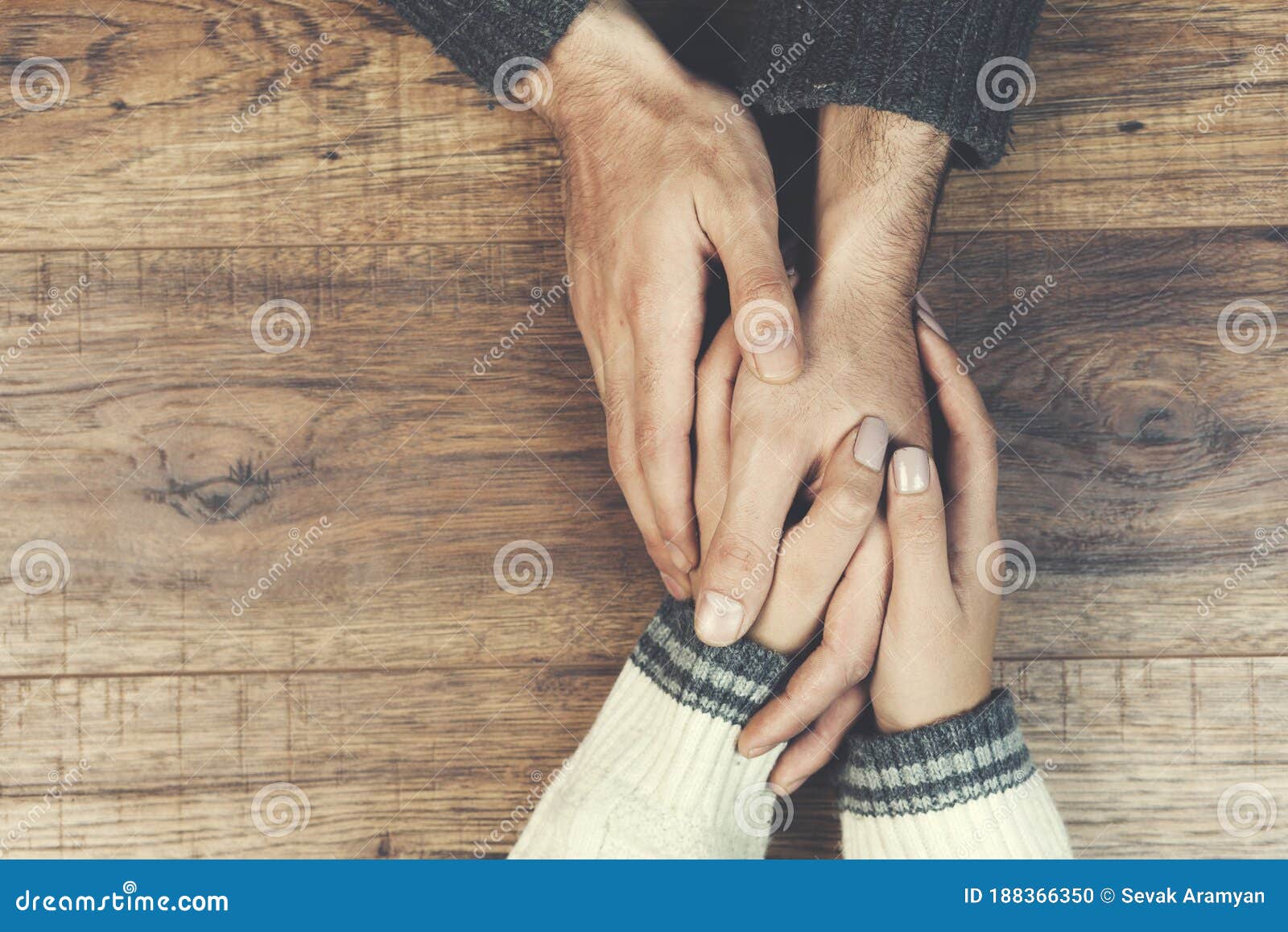 Young Lovely Couple Hands on Table Stock Photo - Image of table, lover ...
