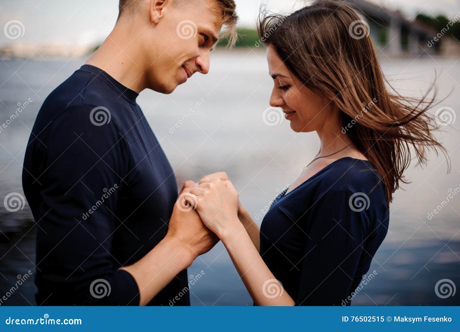 Young Lovers Looking at Each Other Stock Image - Image of love ...