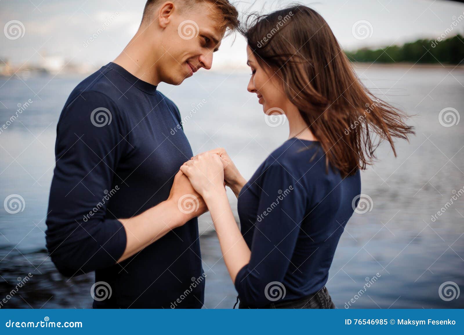 Young Lovers Looking at Each Other Stock Image - Image of kiss ...