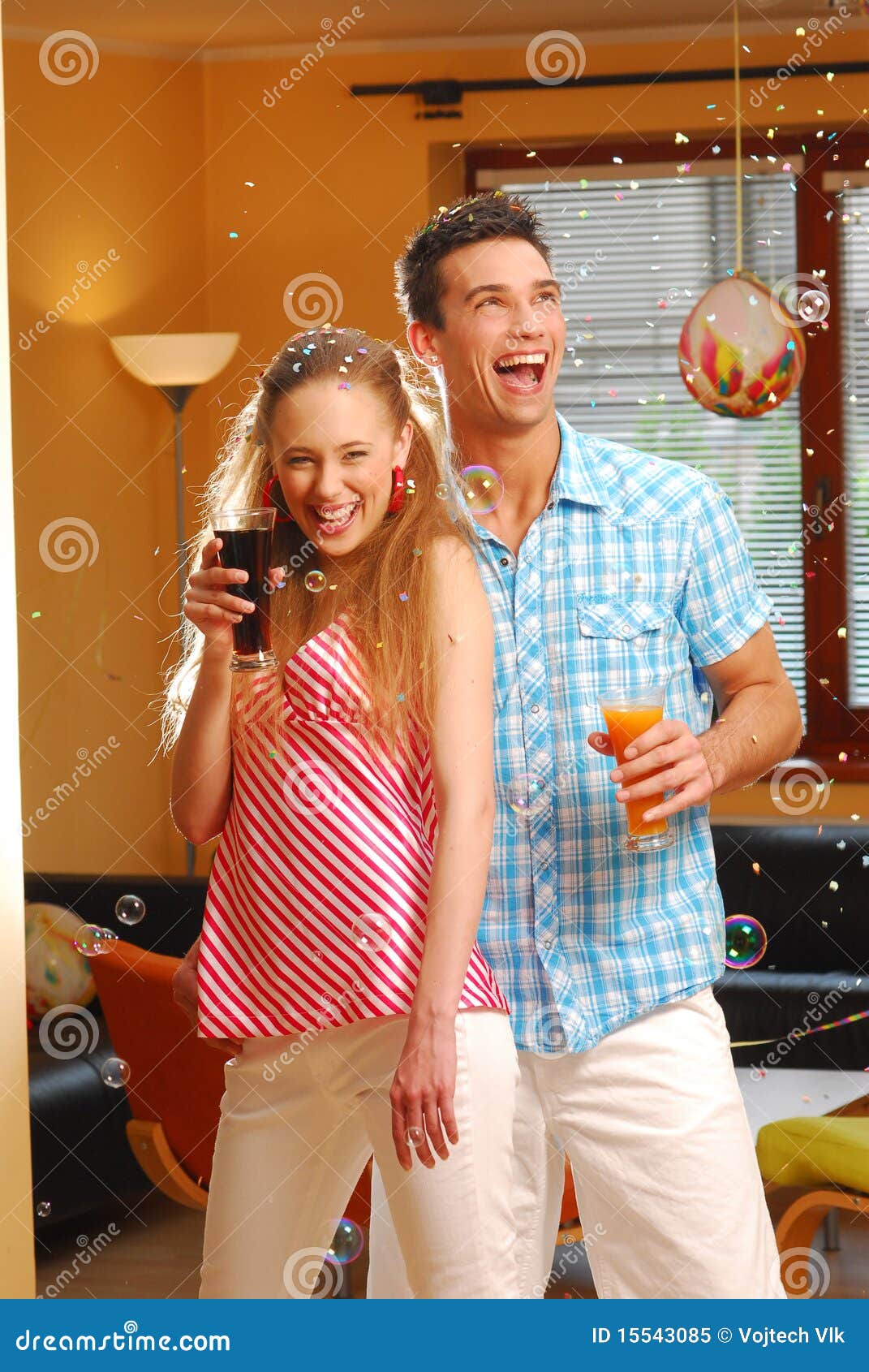The Young Loving Pair on the Party Stock Image - Image of chad ...