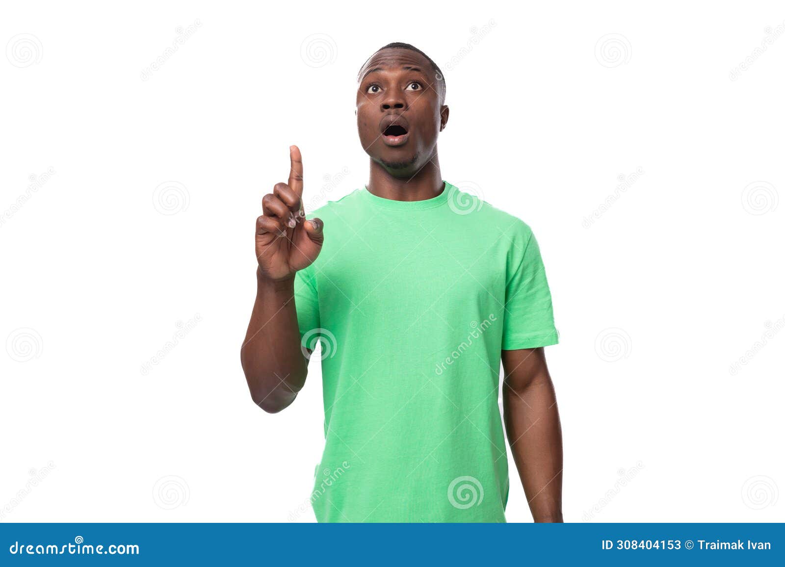 Young Lucky 30 Year Old American Guy Dressed Casually Remembers An Important Idea Stock Image 3936