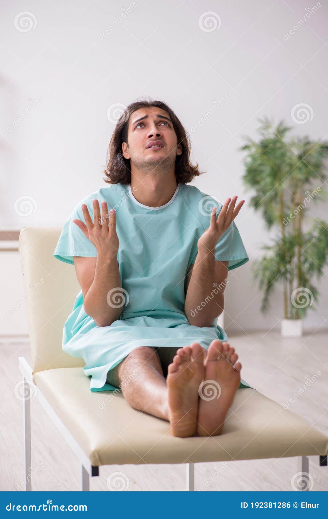 Young Mad Man in the Hospital Stock Photo - Image of illness ...