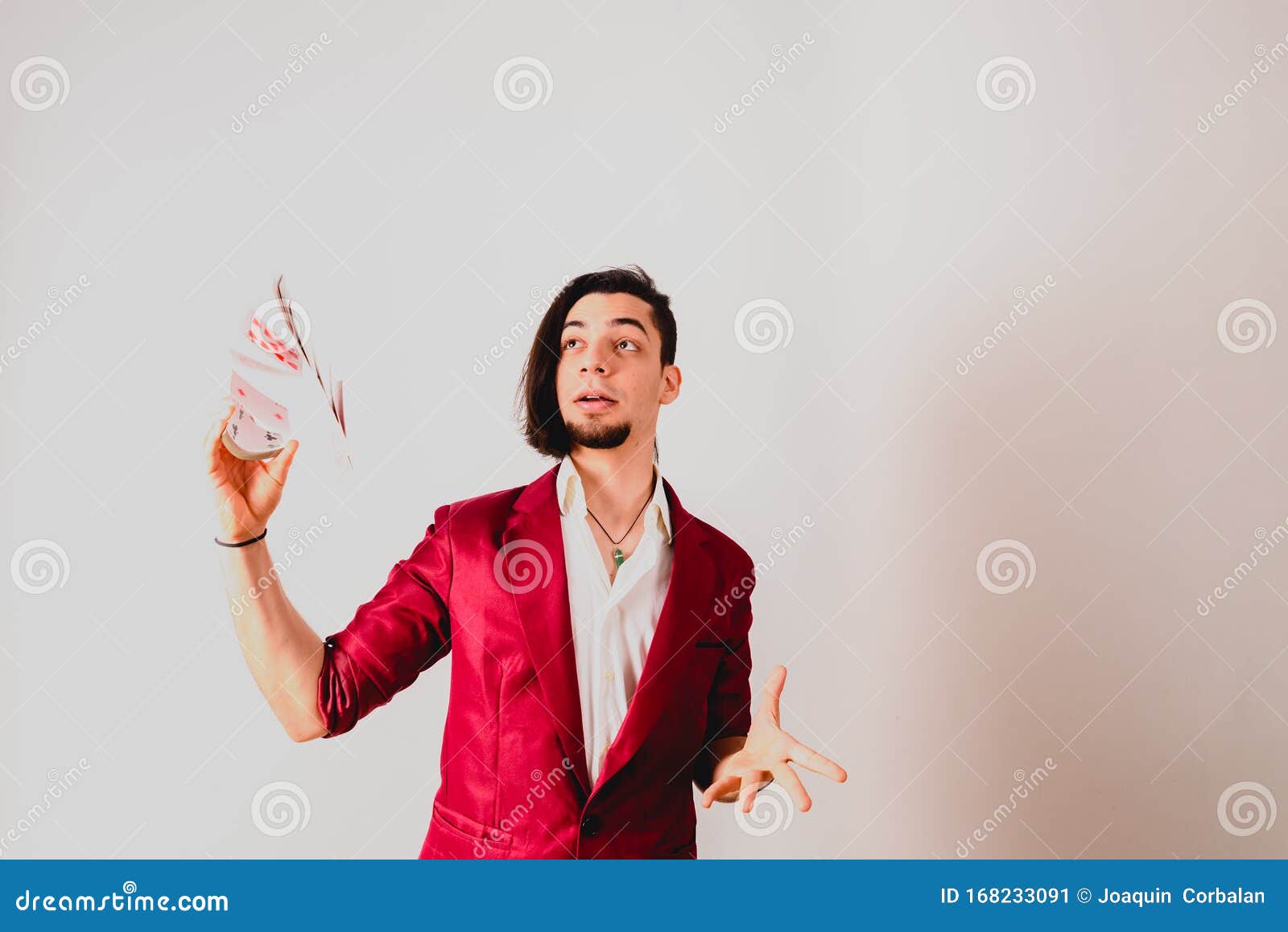 Young Magician Juggling a Deck of Playing Cards Stock Image - Image of ...