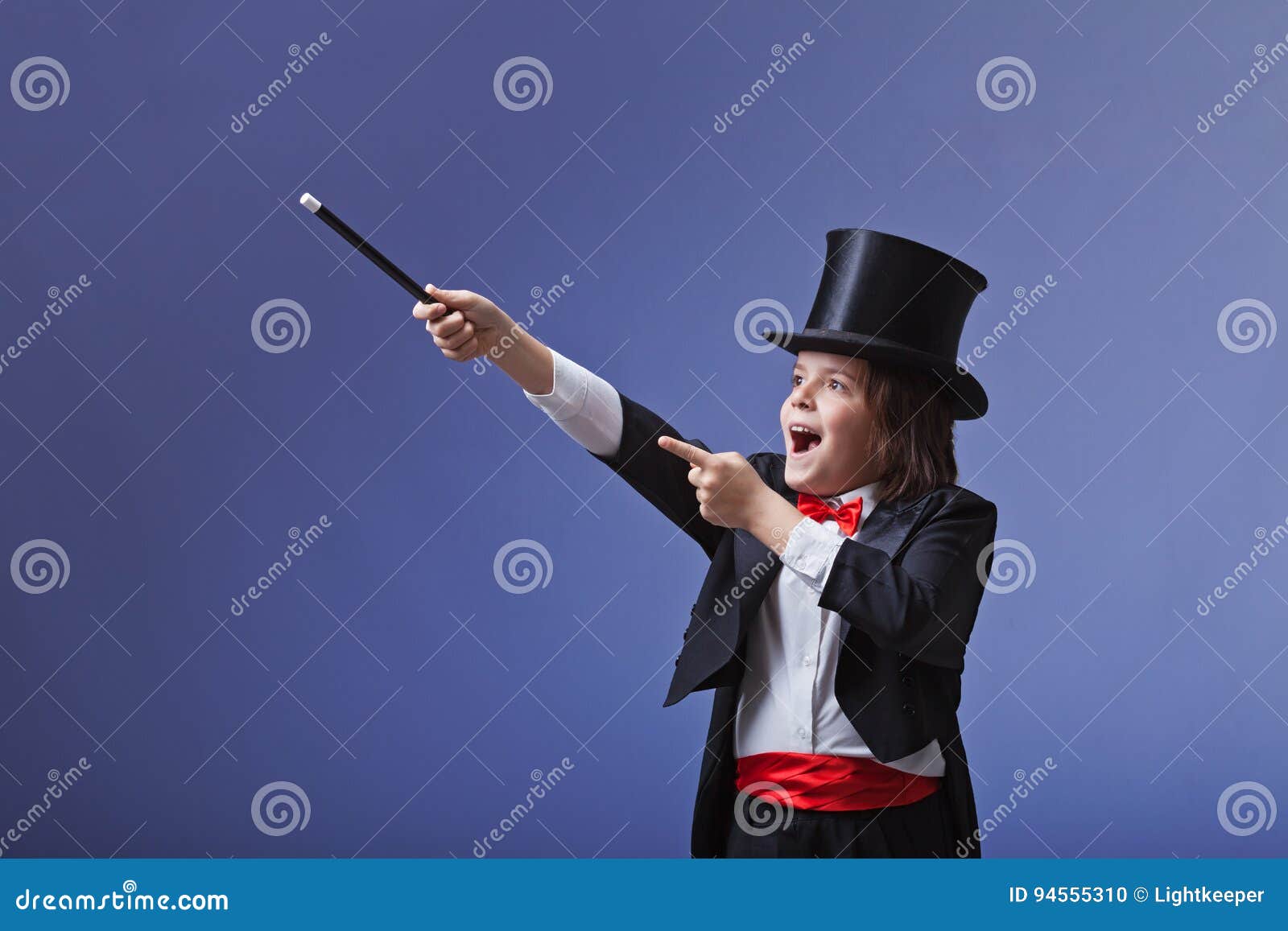 Young Magician Performing with a Magic Wand Stock Photo - Image of ...