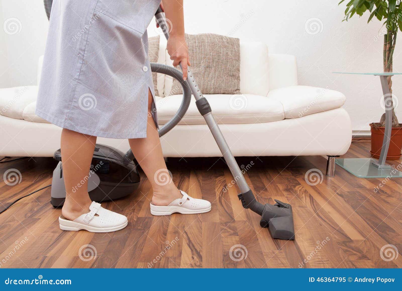 Young maid cleaning floor stock image. Image of charwoman - 46364795