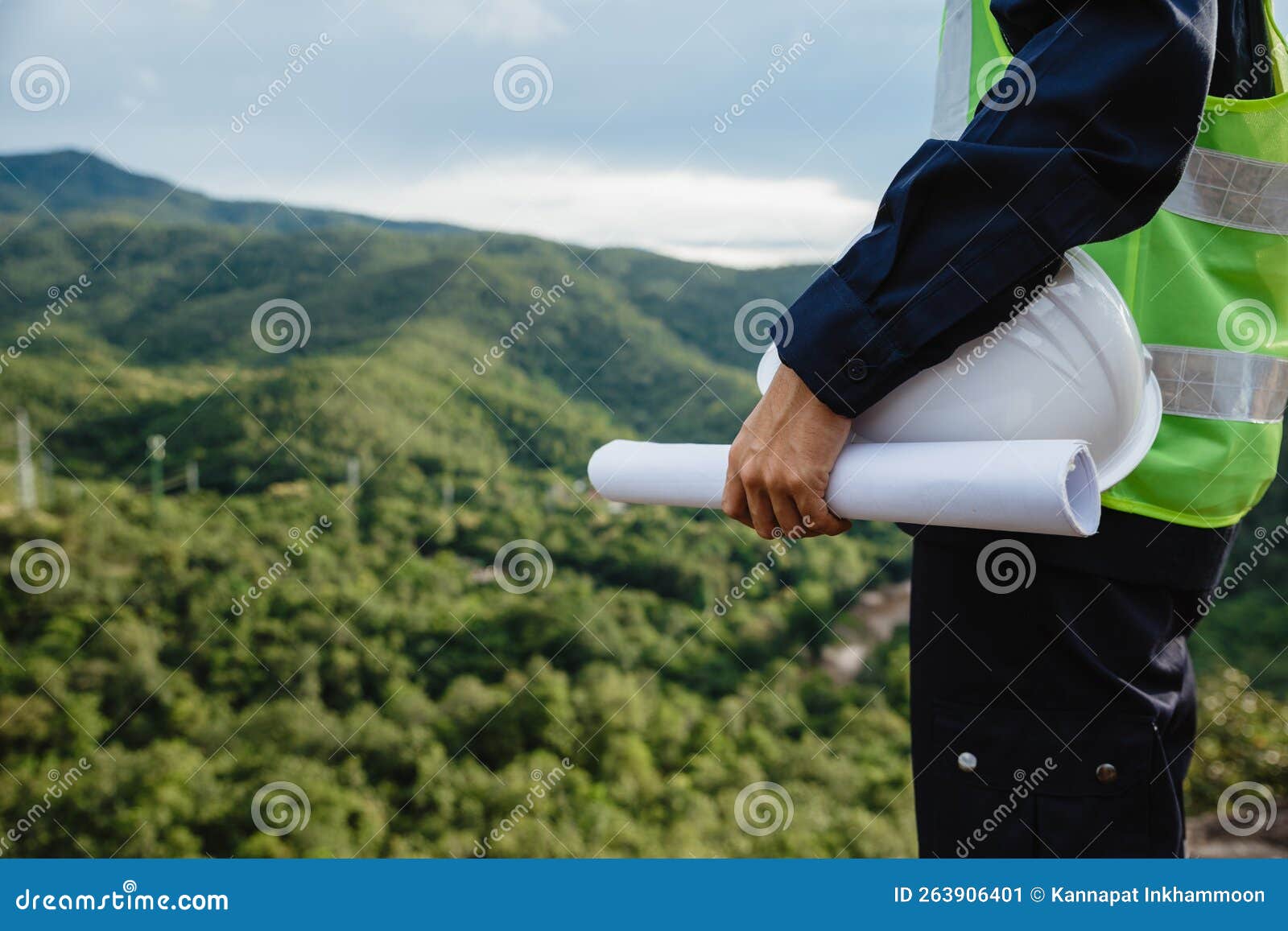 Young Maintenance Engineer Man Working on the Mountain Stock Image ...