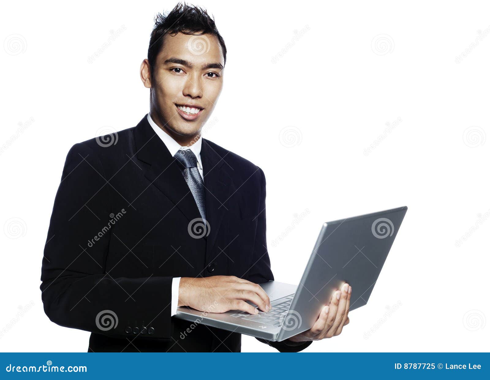 Young Malay Entrepreneur with Laptop Computer Stock Image - Image of ...
