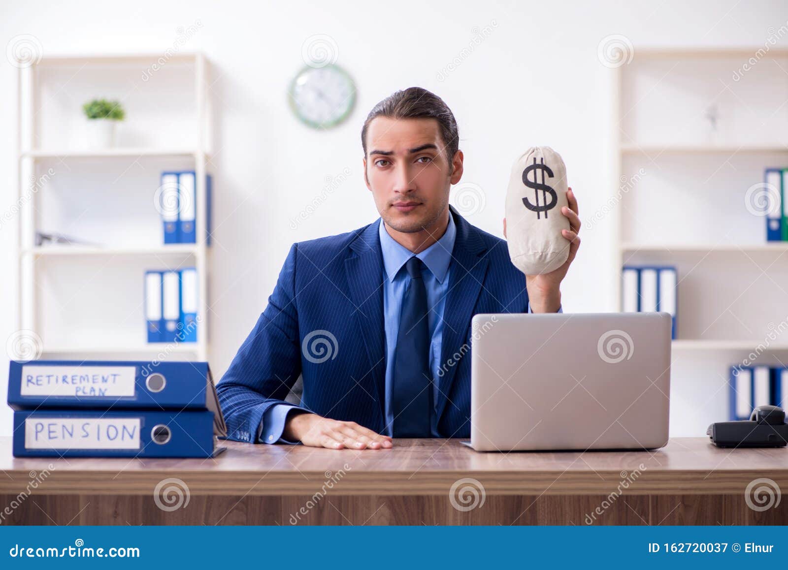 Young Male Accountant Working in the Office Stock Image - Image of ...