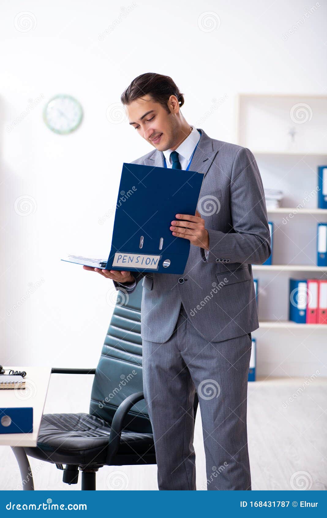 Young Male Accountant Working in the Office Stock Image - Image of ...