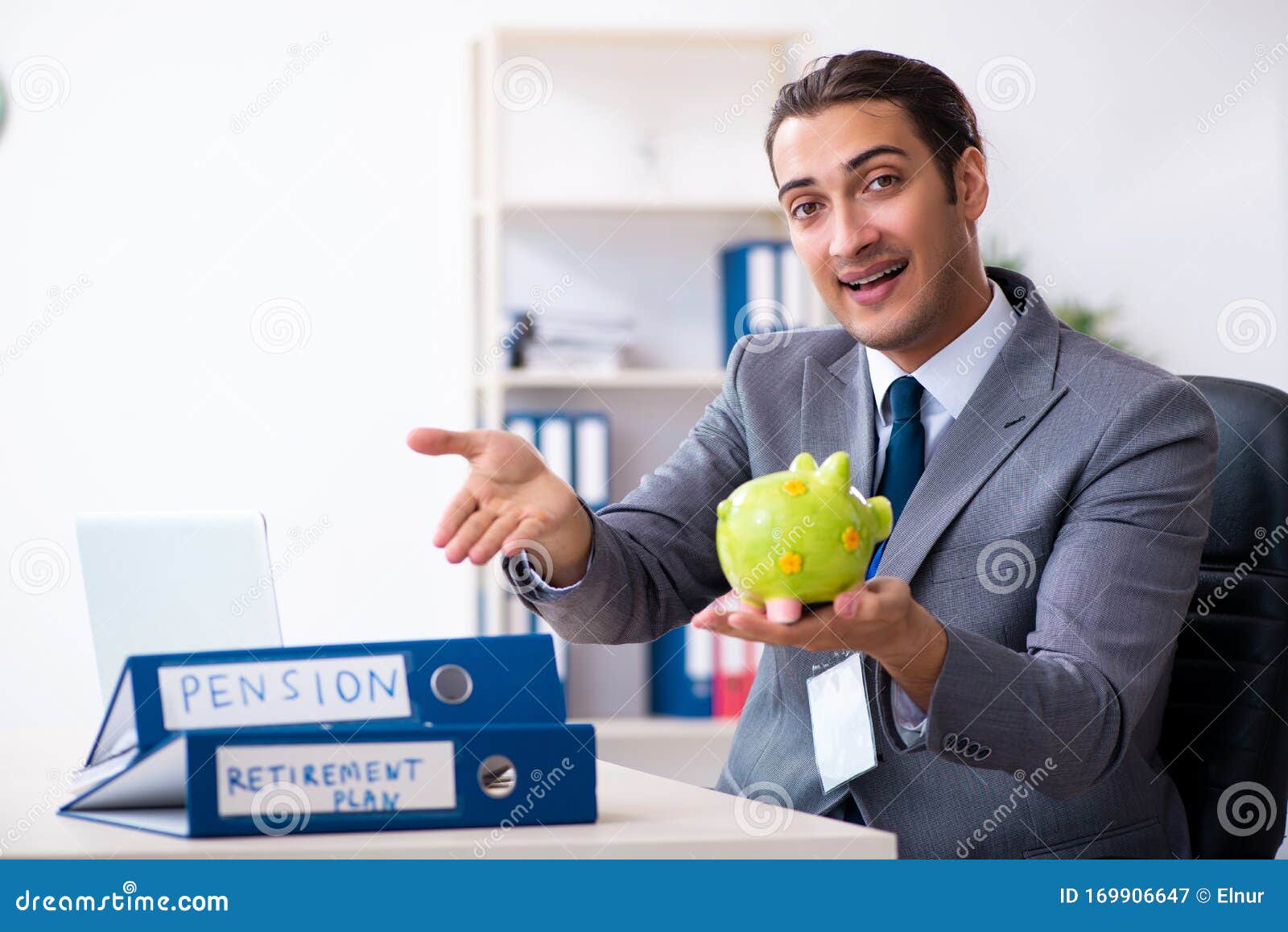 Young Male Accountant Working in the Office Stock Image - Image of ...