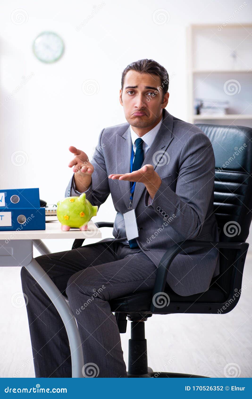 Young Male Accountant Working in the Office Stock Photo - Image of ...