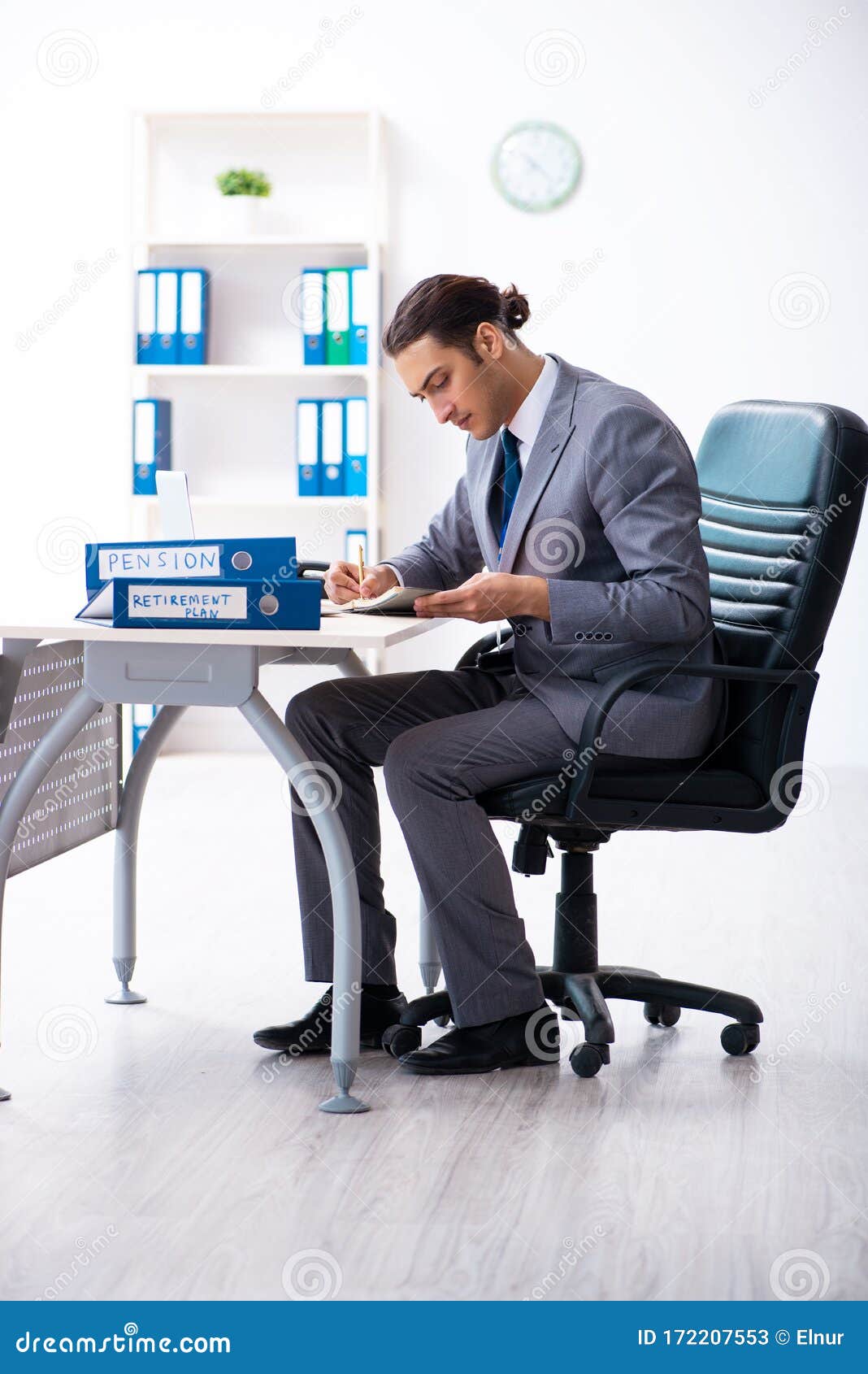 Young Male Accountant Working in the Office Stock Image - Image of ...