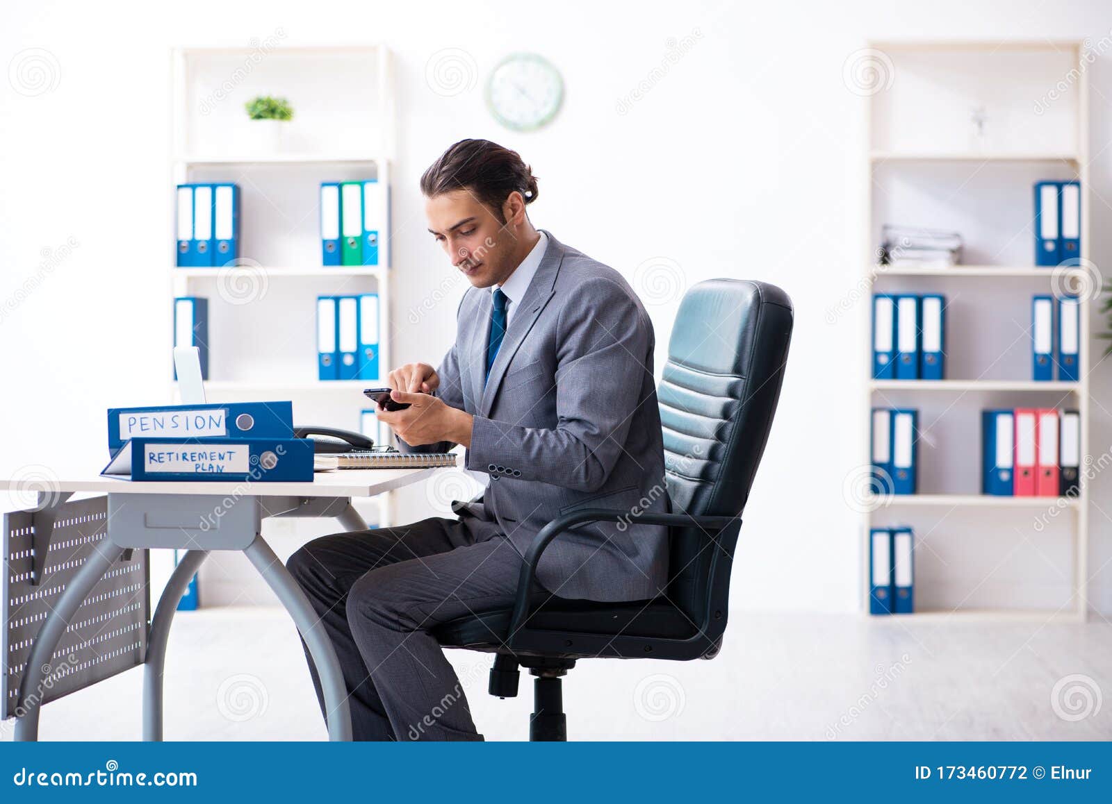Young Male Accountant Working in the Office Stock Photo - Image of ...