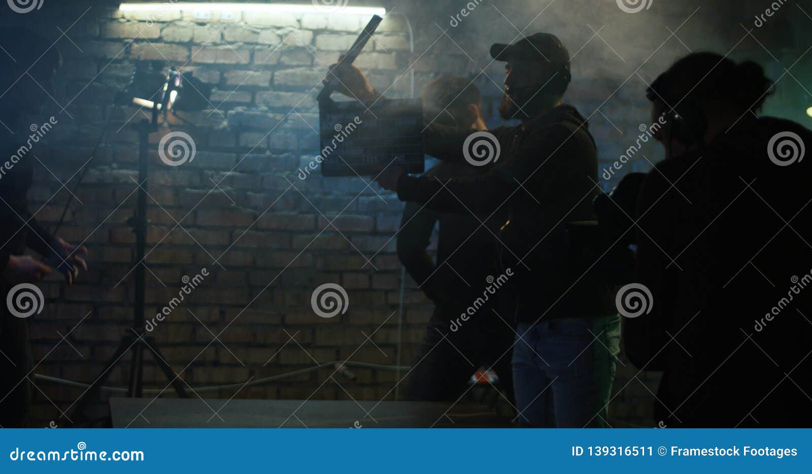 Young Male Actors Doing a Fight Scene Stock Image - Image of lights ...