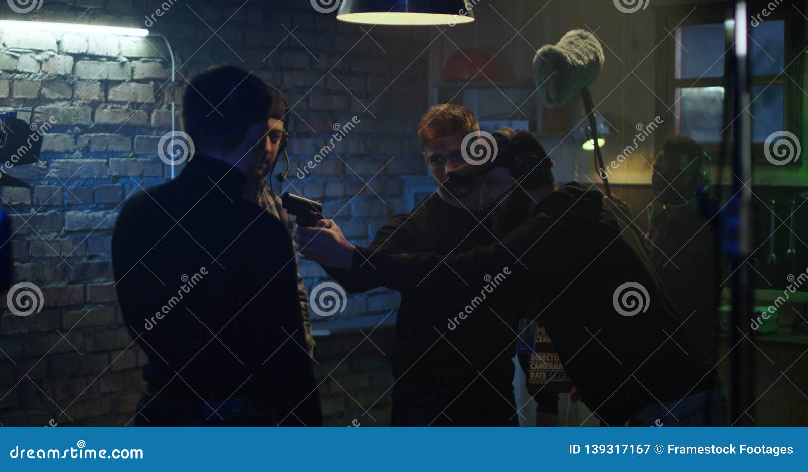 Young Male Actors Doing a Fight Scene Stock Image - Image of acting ...