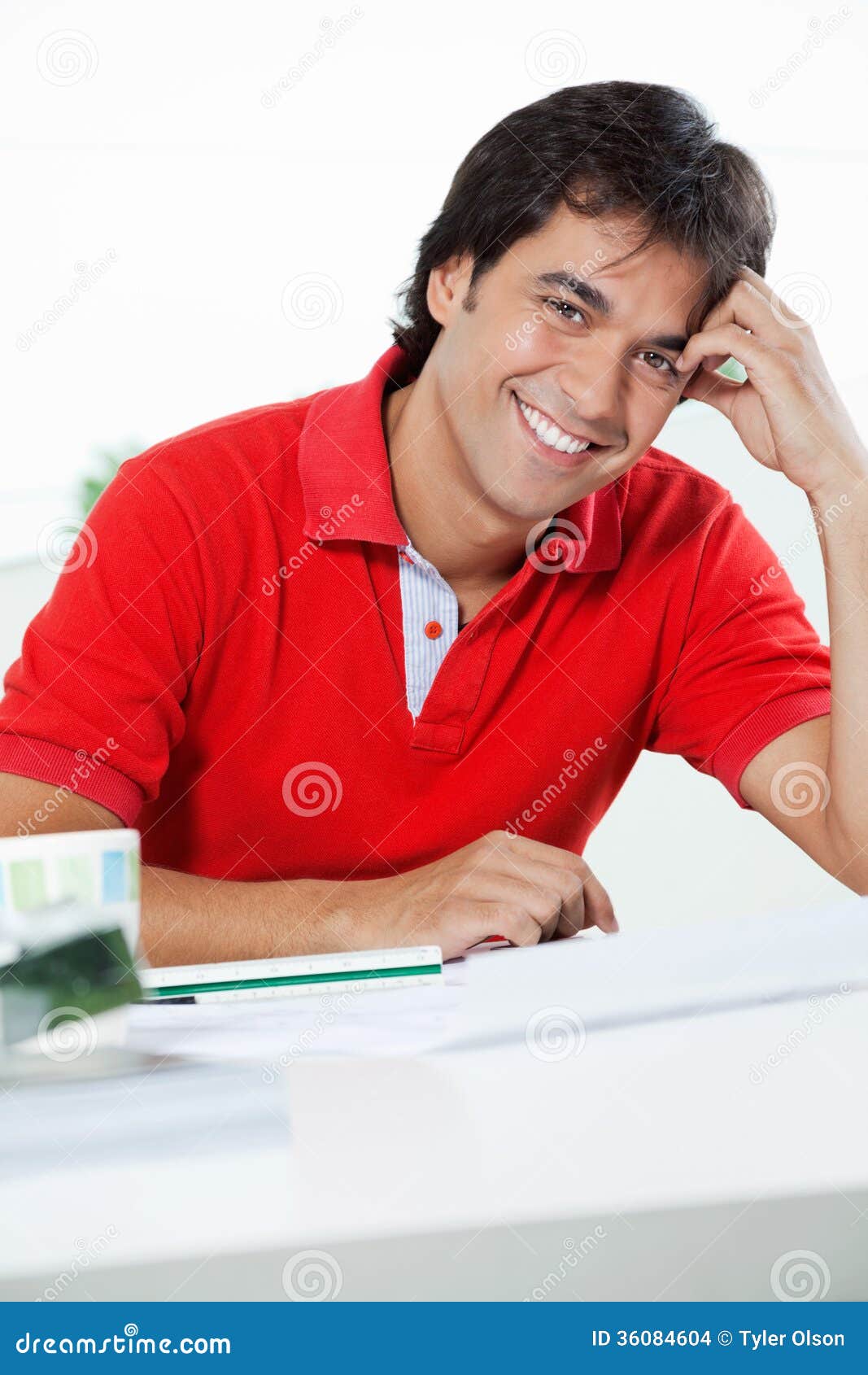 Young Male Architect Smiling Stock Photo - Image of happiness, desk ... Young Male Architect Smiling Stock Photo - Image of happiness, desk ...