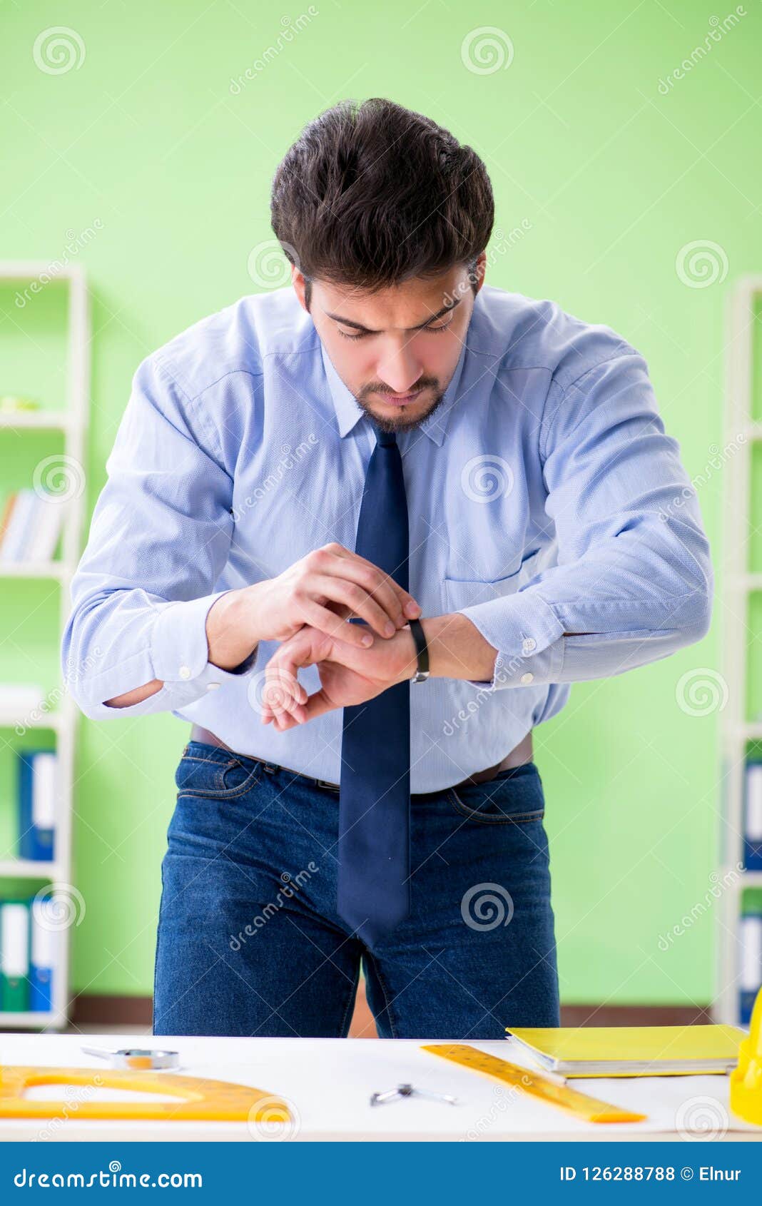 The Young Male Architect Working at the Project Stock Photo - Image of ... The Young Male Architect Working at the Project Stock Photo - Image of ...
