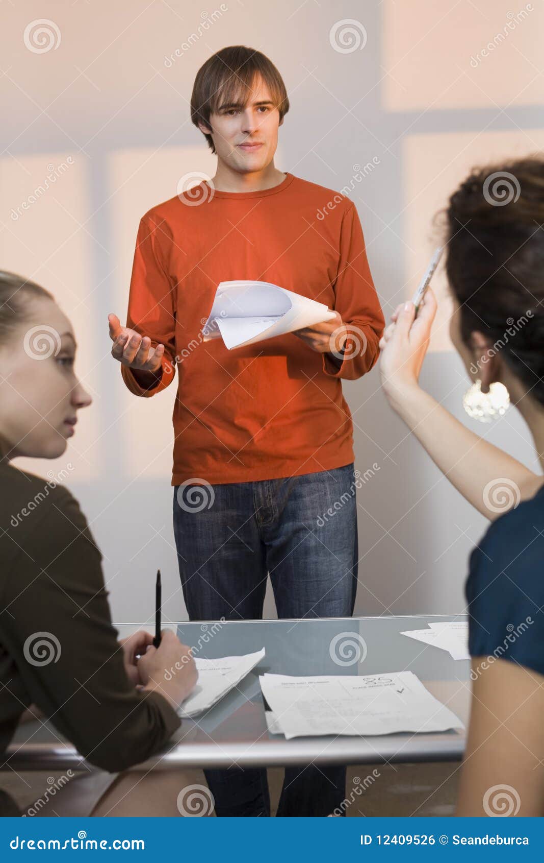 Young Male Auditioning for Acting Role Stock Photo - Image of handsome ...