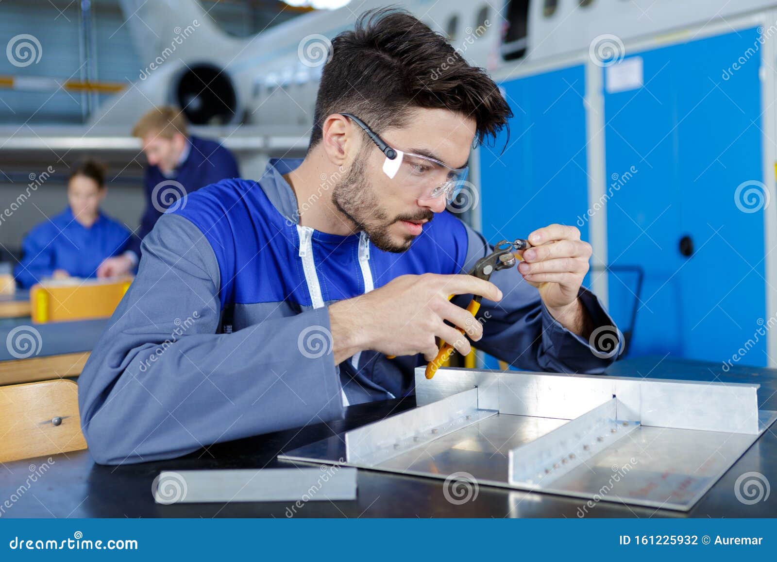 Young Male Aviation Engineer in Training Stock Photo - Image of concept ...