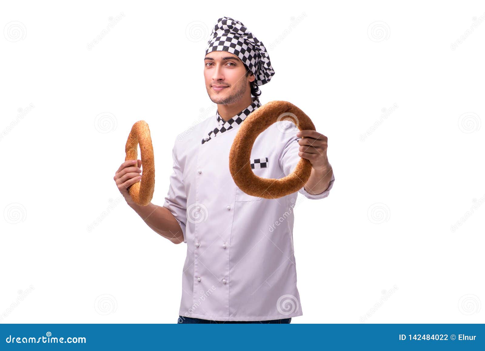 The Young Male Baker Isolated on White Stock Photo - Image of husband ...