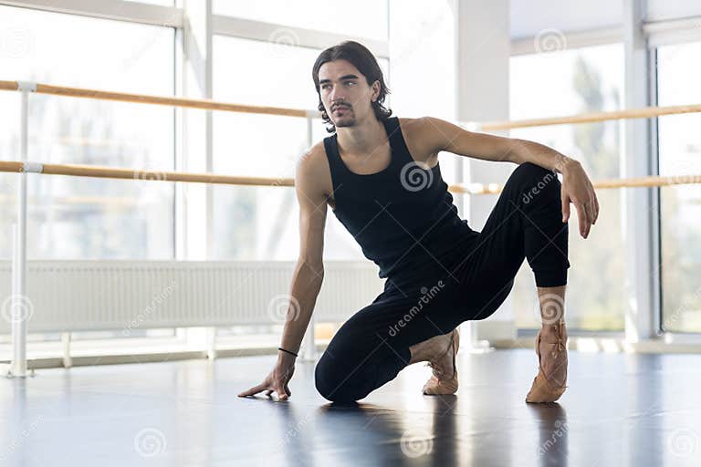 Young Male Ballet Dancer Posing, Man Practicing Stretch Stock Photo ...