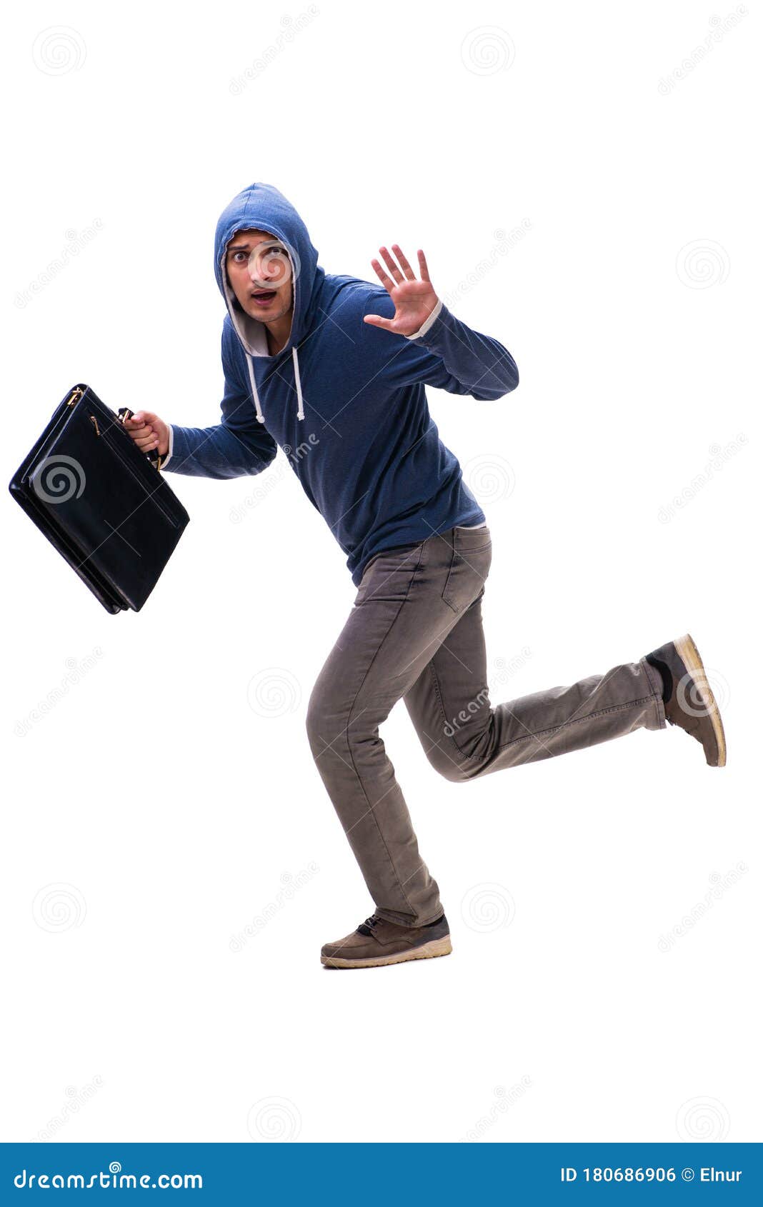 Young Male Bandit Isolated on White Stock Photo - Image of hooligan ...