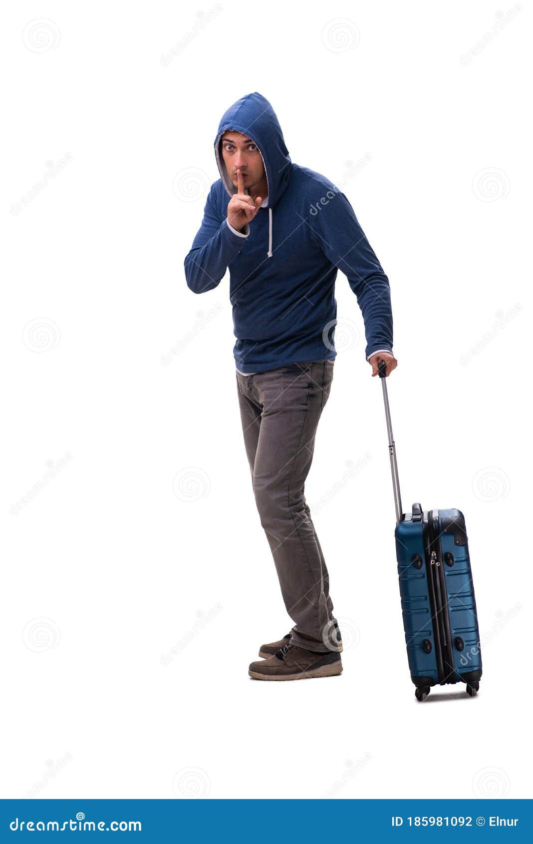 Young Male Bandit Isolated on White Stock Photo - Image of horror ...