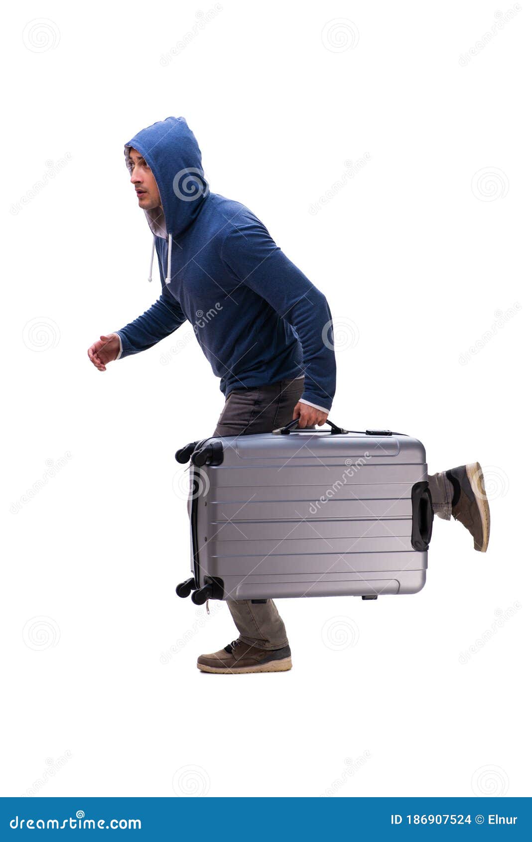 Young Male Bandit Isolated on White Stock Photo - Image of illegal ...