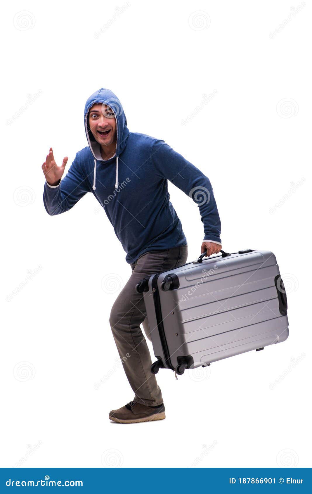 Young Male Bandit Isolated on White Stock Image - Image of isolated ...