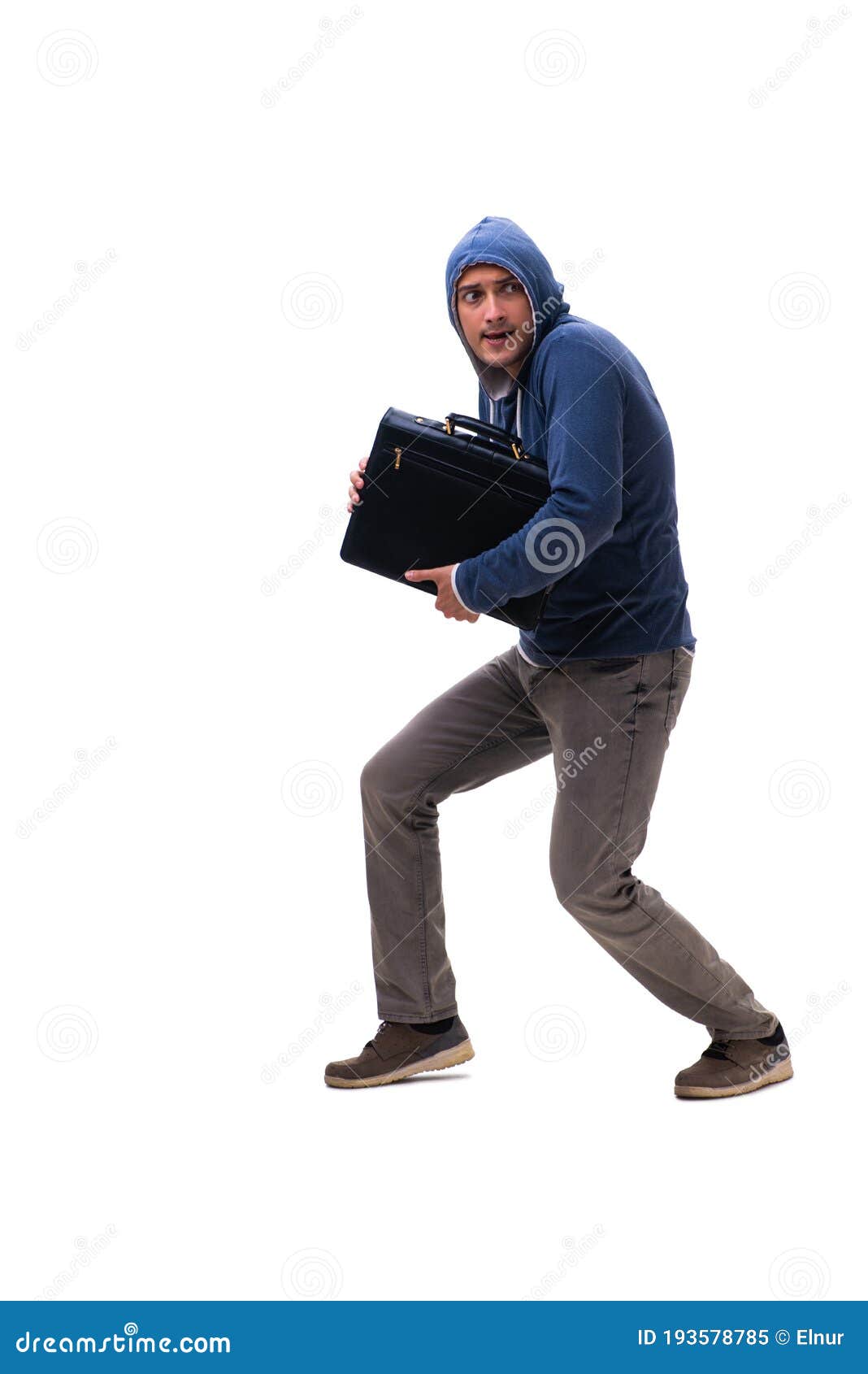 Young Male Bandit Isolated on White Stock Image - Image of mobster ...