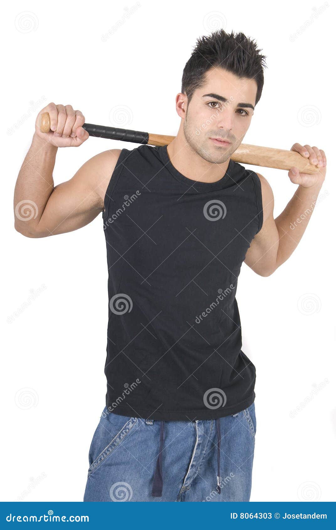 Young Male Baseball Player Poses with Bat Stock Image - Image of fence ...
