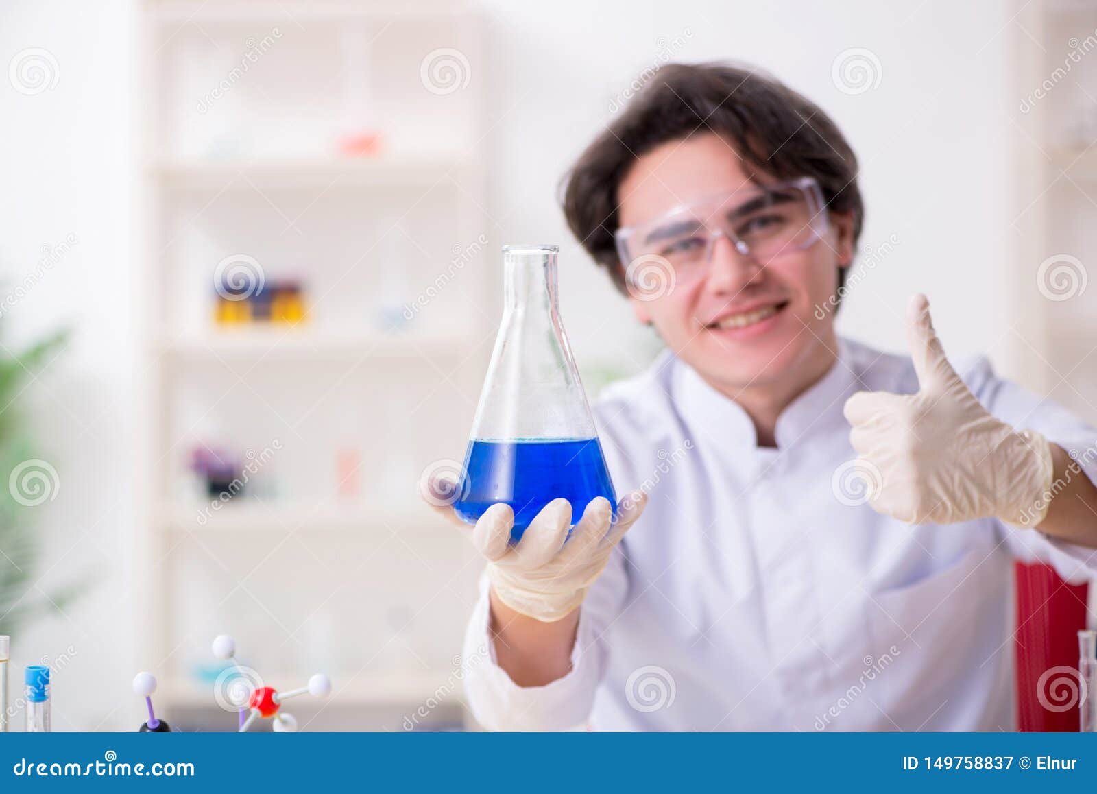Young Male Biochemist Working in the Lab Stock Image - Image of chemist ...