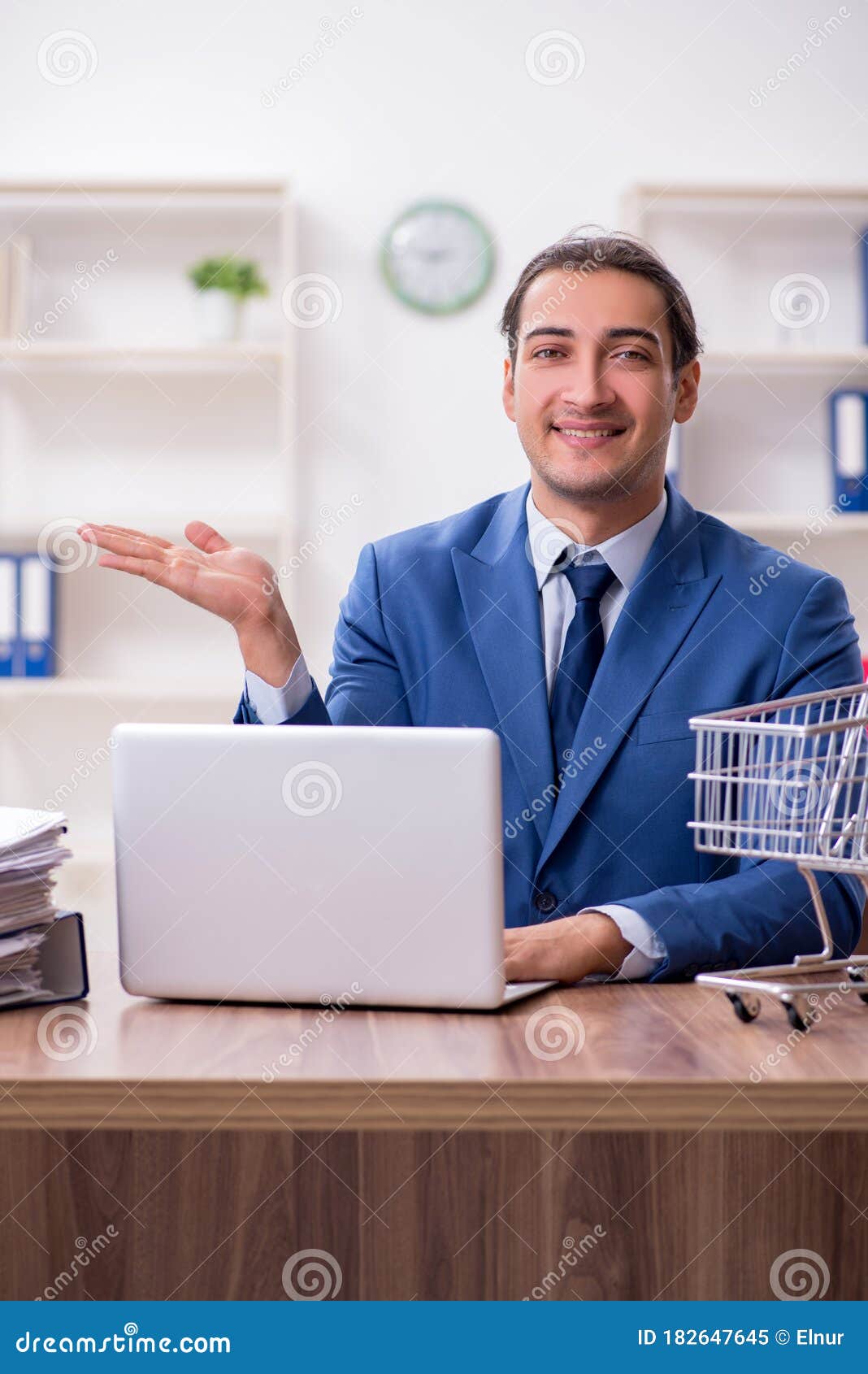 Young Male Businessman in Ecommerce Concept Stock Image - Image of ...