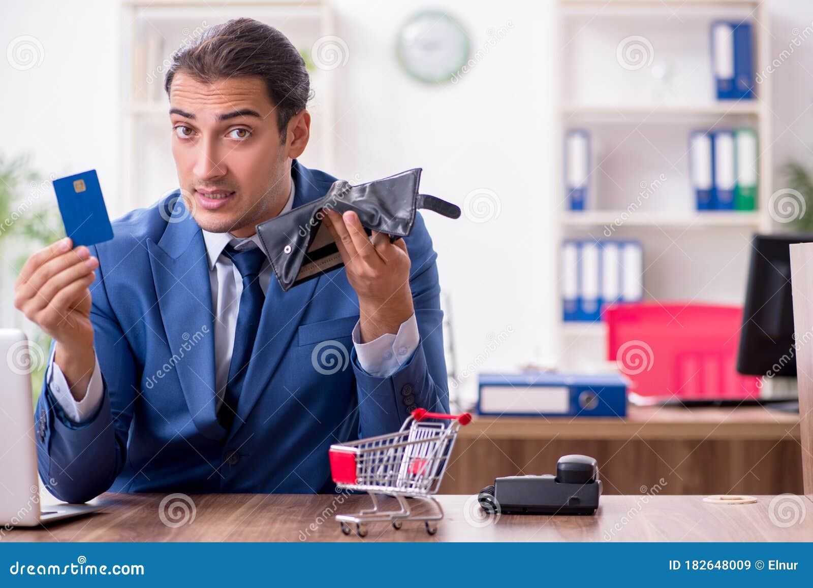 Young Male Businessman in Ecommerce Concept Stock Image - Image of ...