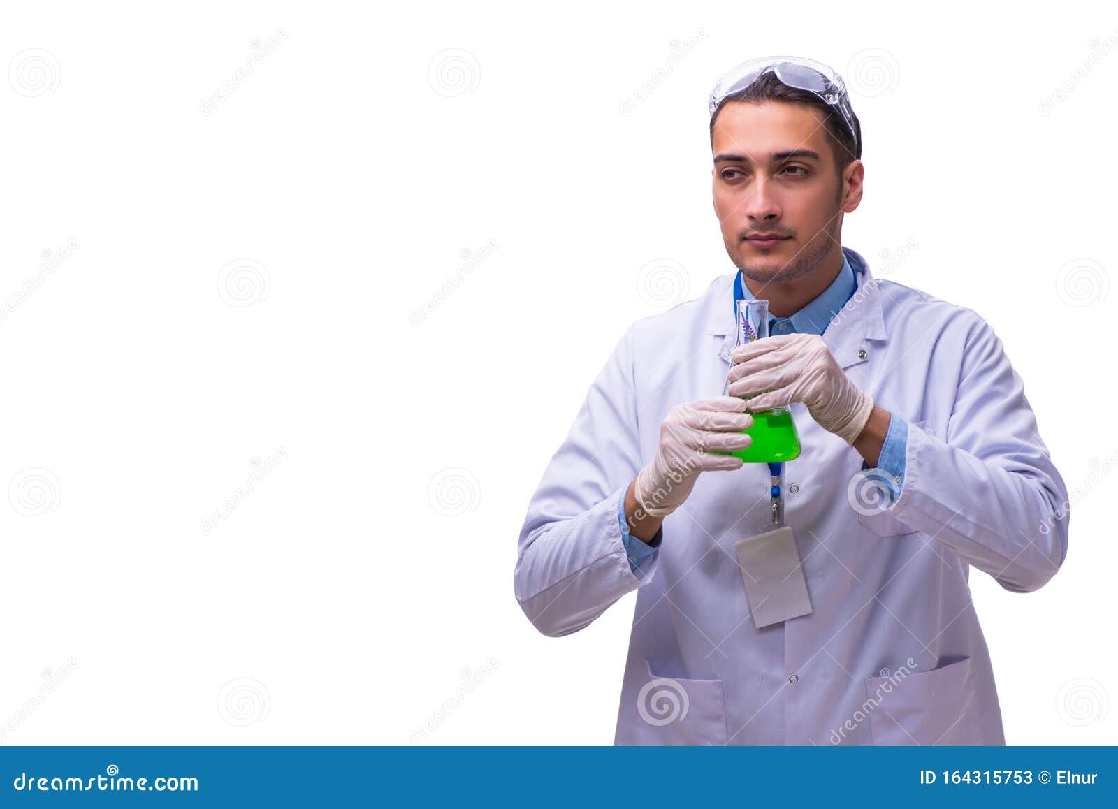Young Male Chemist Isolated on White Stock Image - Image of biochemical ...