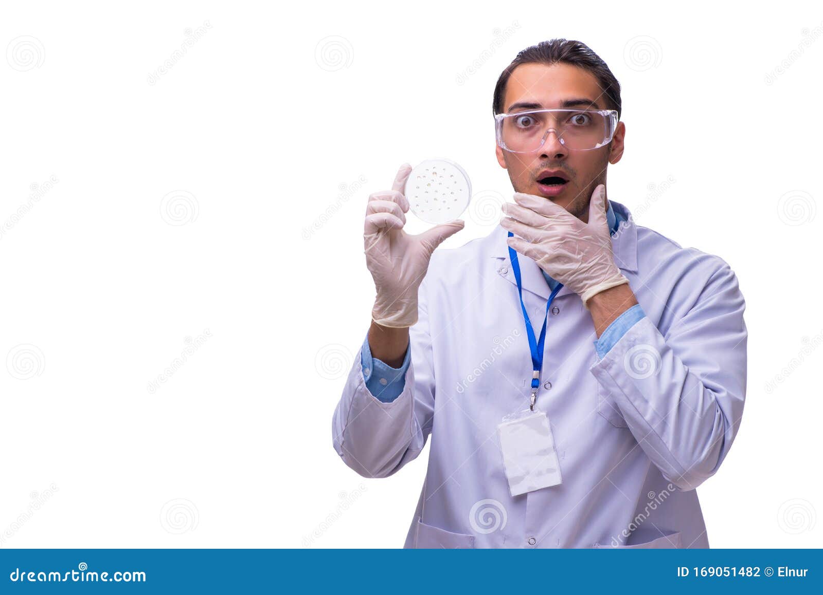 Young Male Chemist Isolated on White Stock Photo - Image of microbes ...