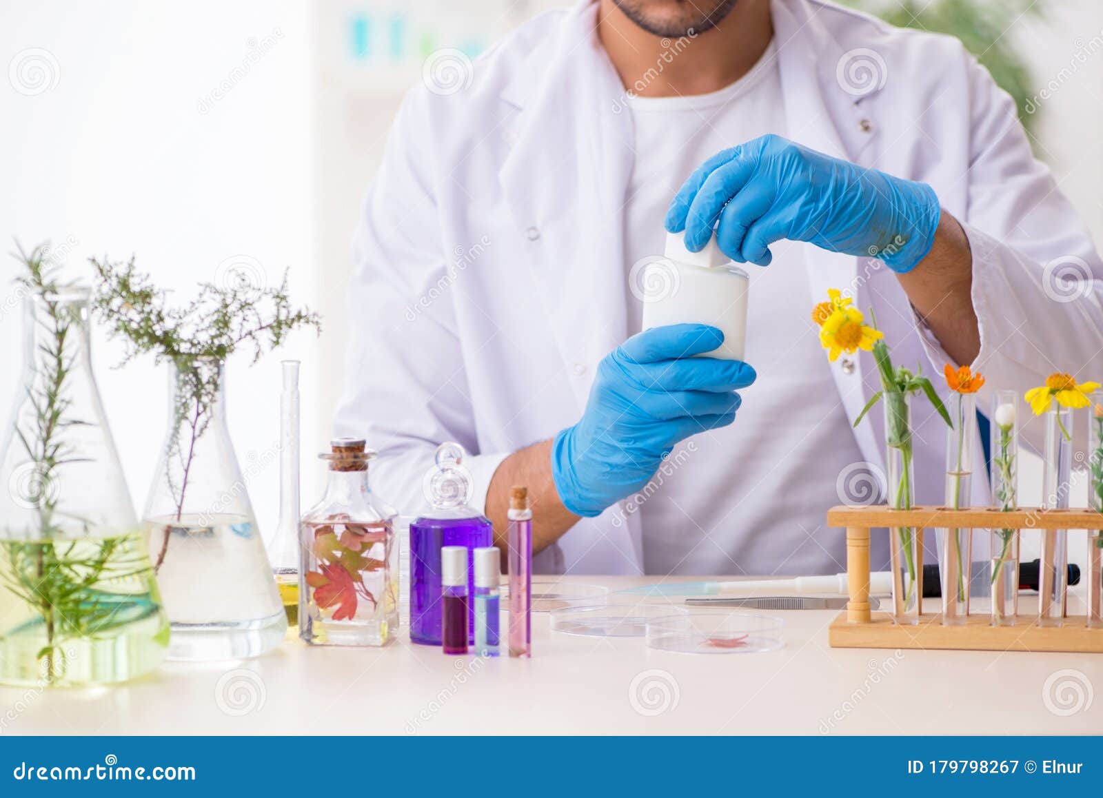 Young Male Chemist in Perfume Synthesis Concept Stock Image - Image of ...