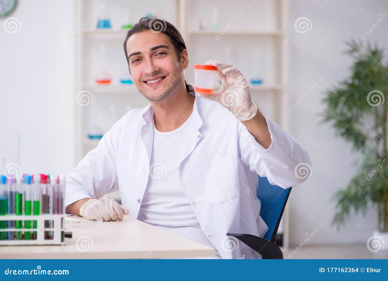 Young Male Chemist Working in the Lab Stock Photo - Image of research ...
