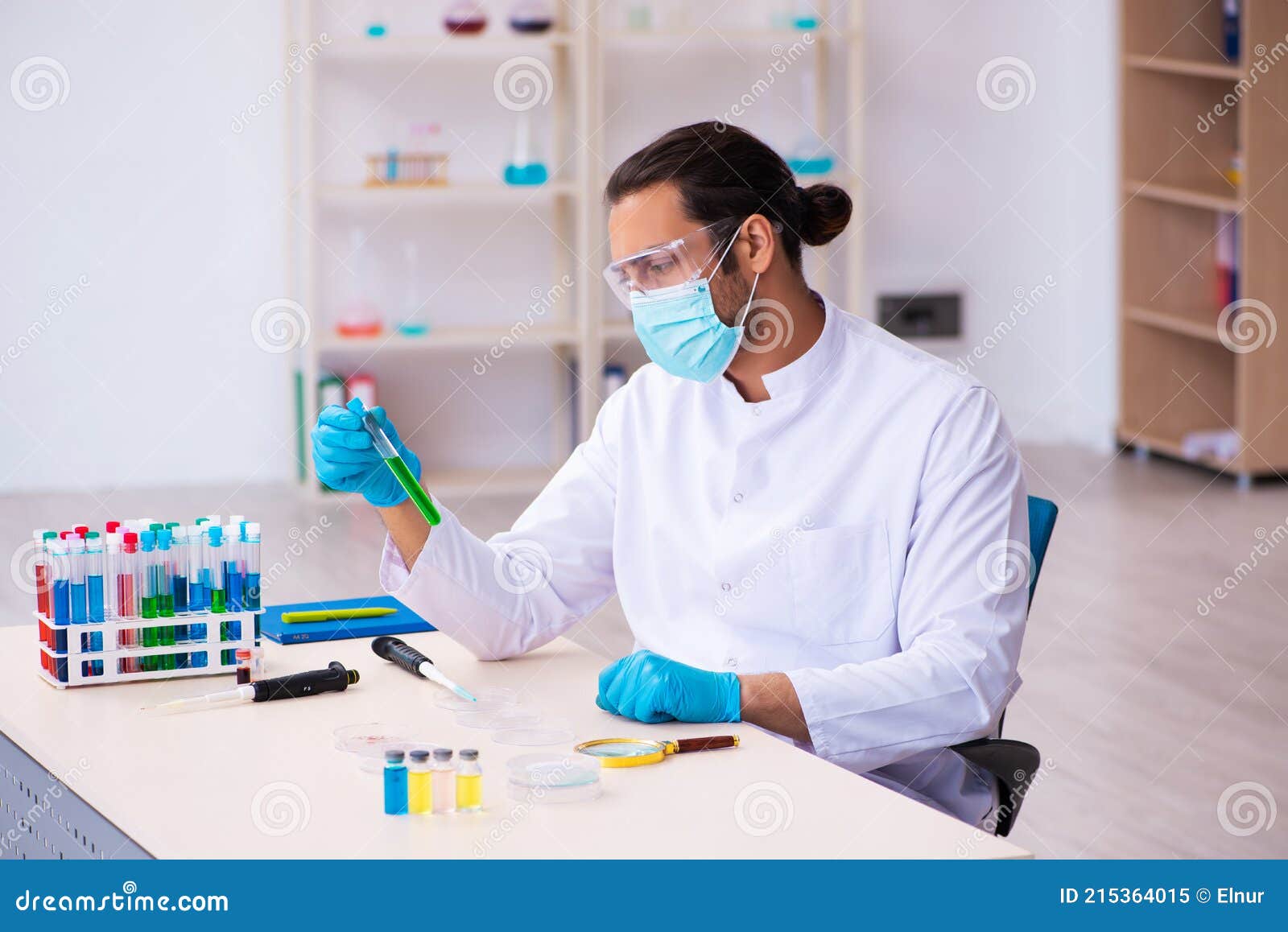 Young Male Chemist Working in the Lab Stock Image - Image of doctor ...