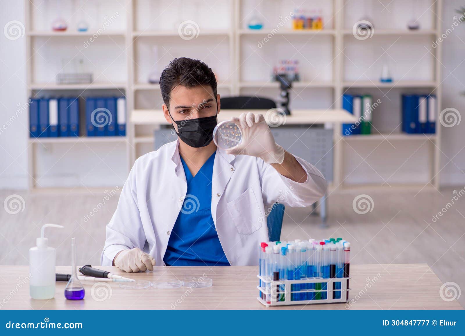 Young Male Chemist Working at the Lab Stock Image - Image of doctor ...