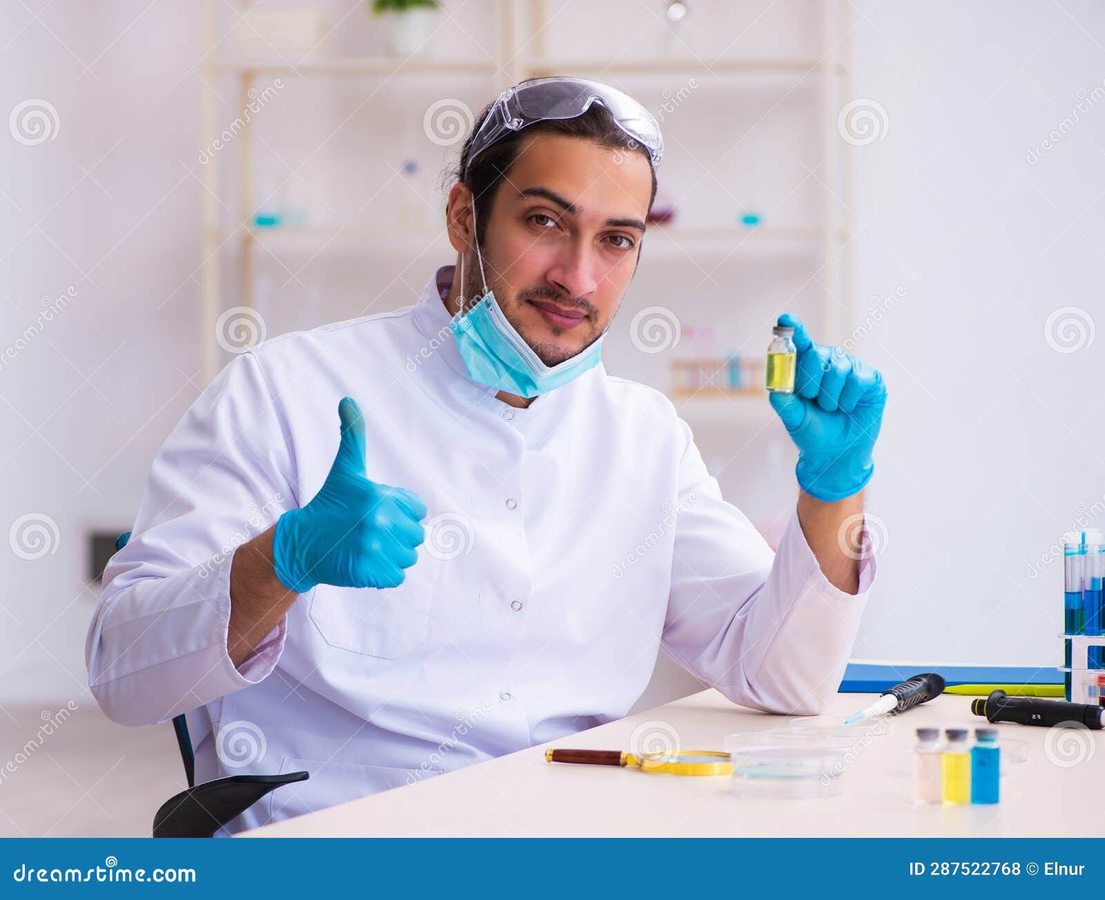 Young Male Chemist Working in the Lab Stock Photo - Image of chemistry ...
