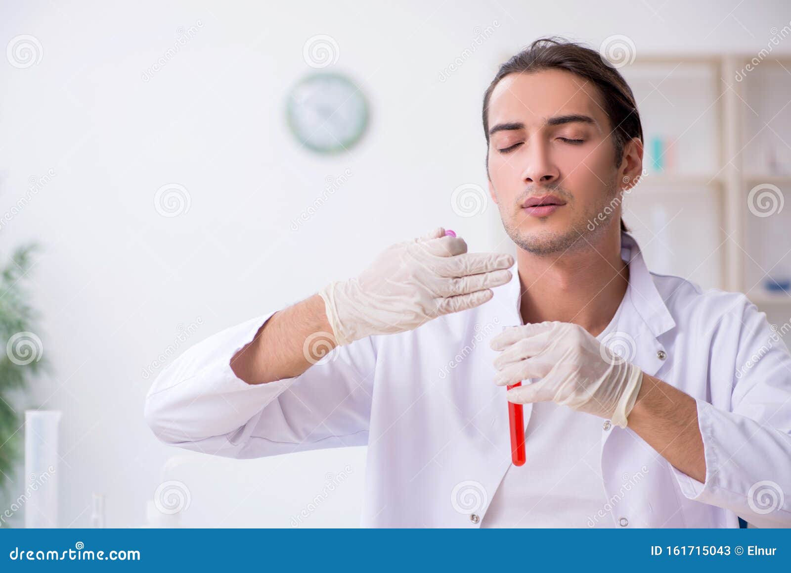 Young Male Chemist Working in the Lab Stock Image - Image of ...