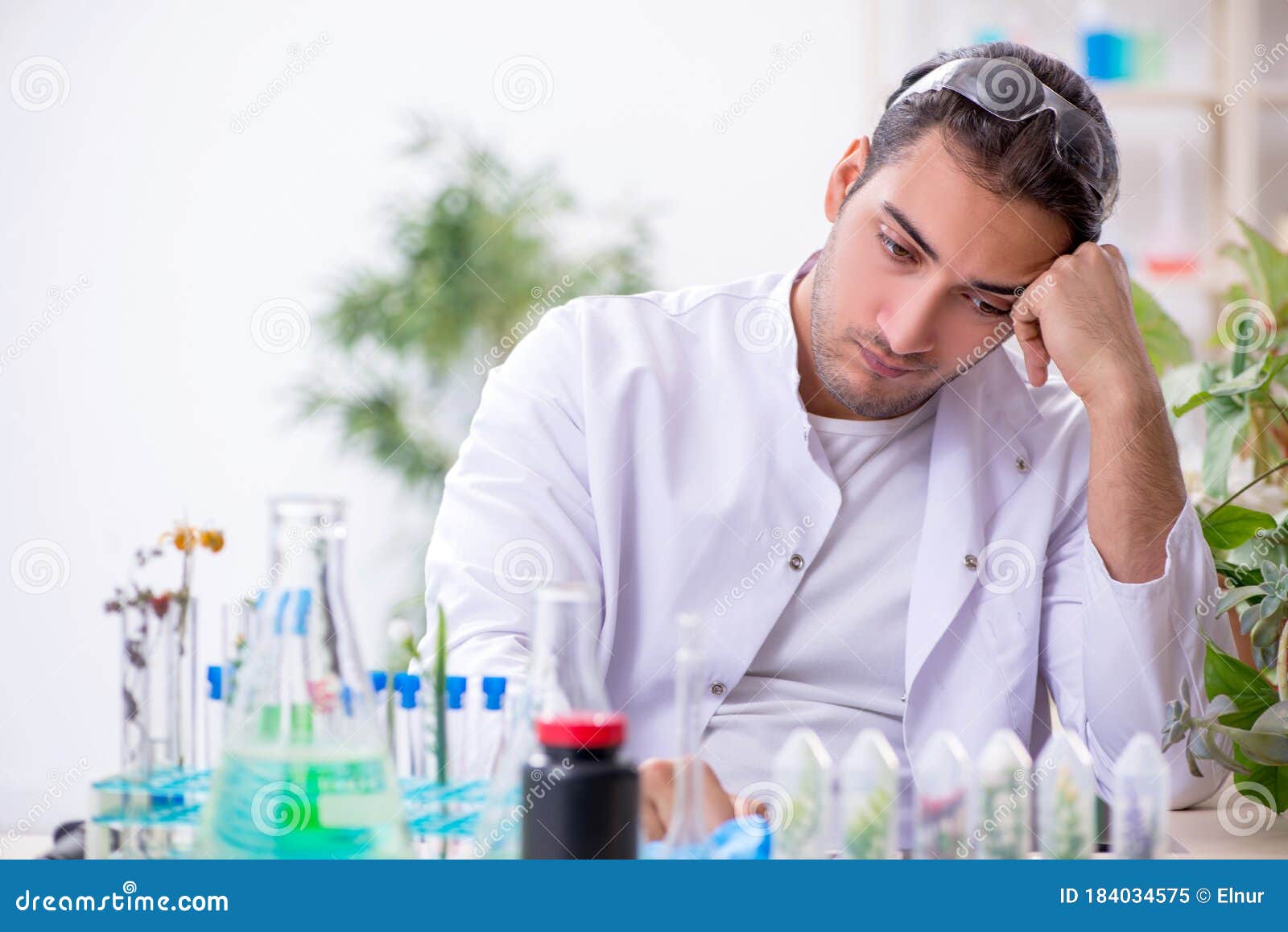 Young Male Chemist Working in the Lab Stock Image - Image of medicine ...