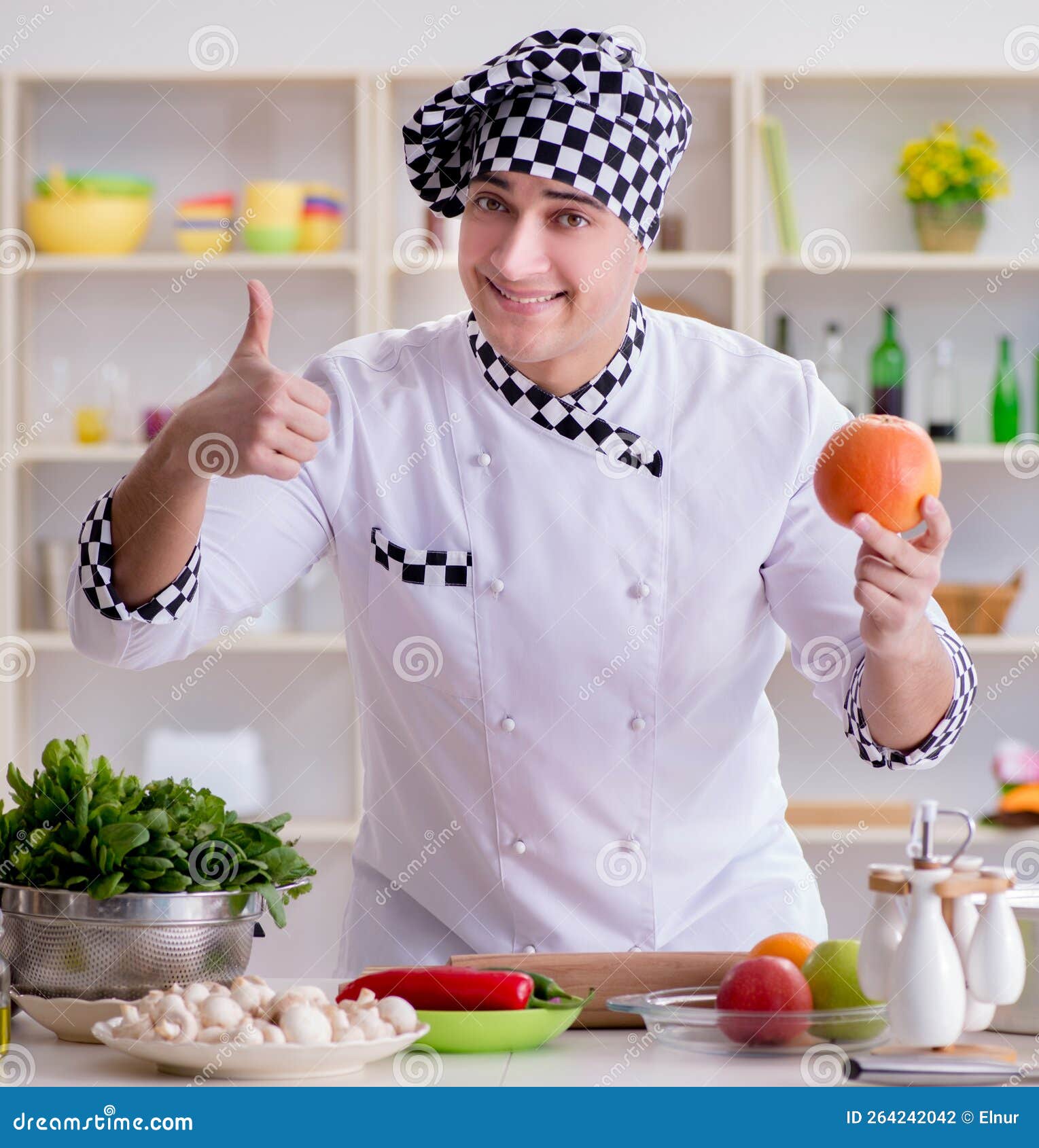 Young Male Cook Working in the Kitchen Stock Photo - Image of husband ...