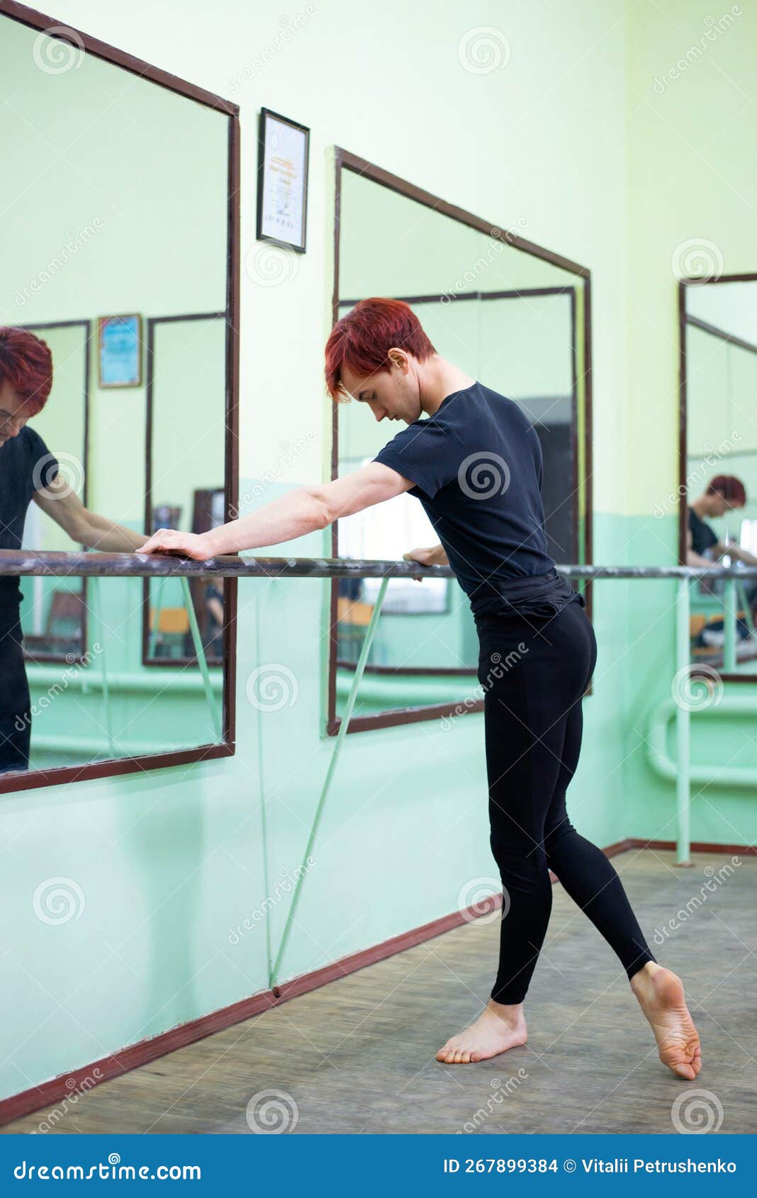 Young Male Dancer Practicing New Moves in Dancing Studio Stock Photo ...