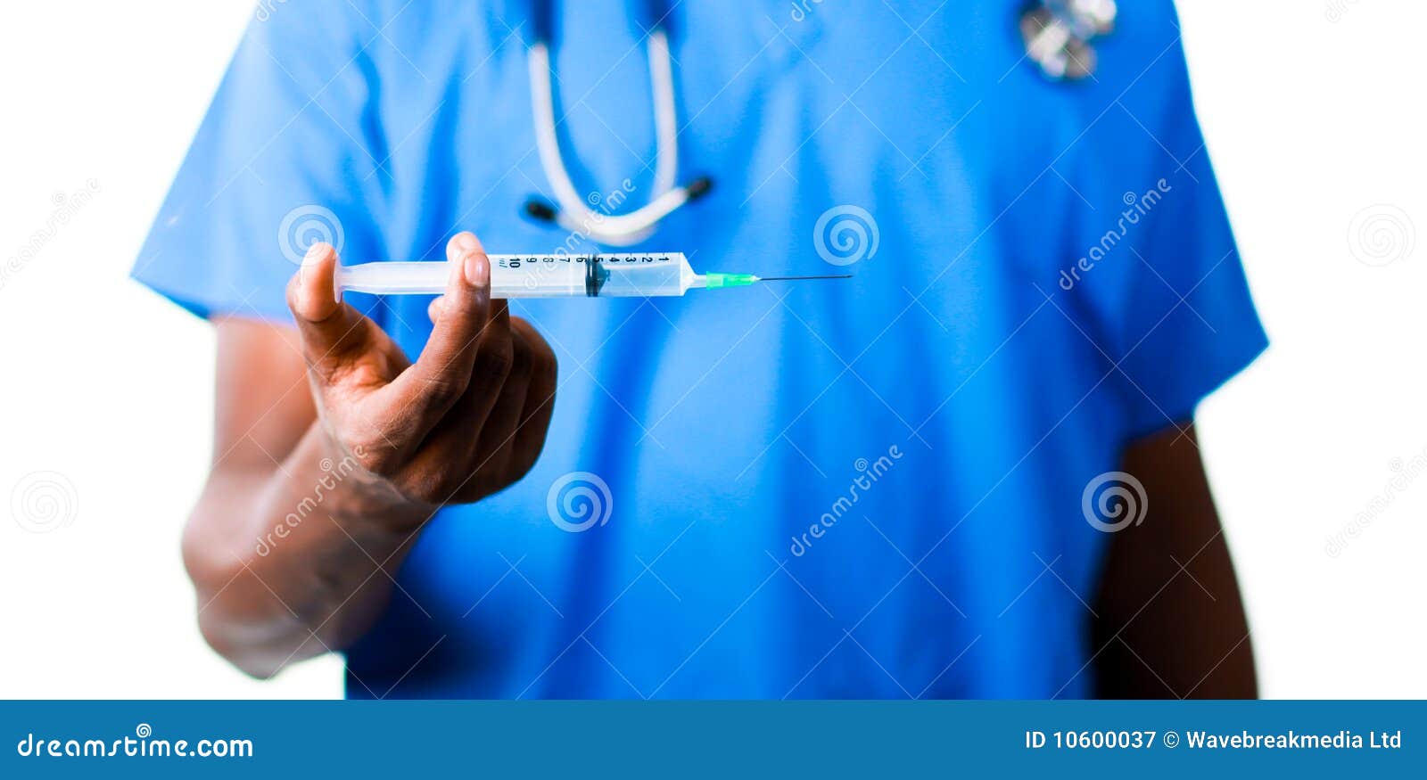 Young Male Doctor Holding an Injection Stock Image - Image of medicine ...